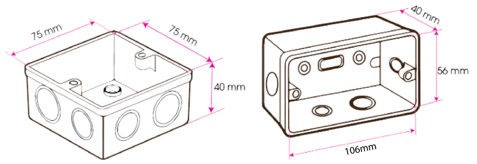Lưu ý: Kích thước đế âm tường khi lắp đặt công tắc Hunonic - Gia Dụng ...